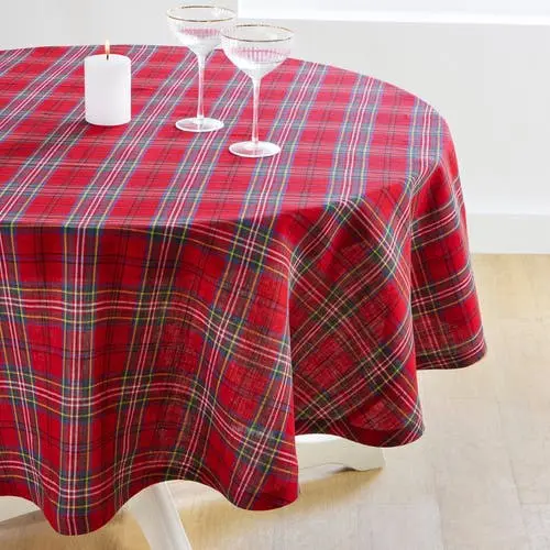 Solino Home Linen Round Tablecloth For Dining Table