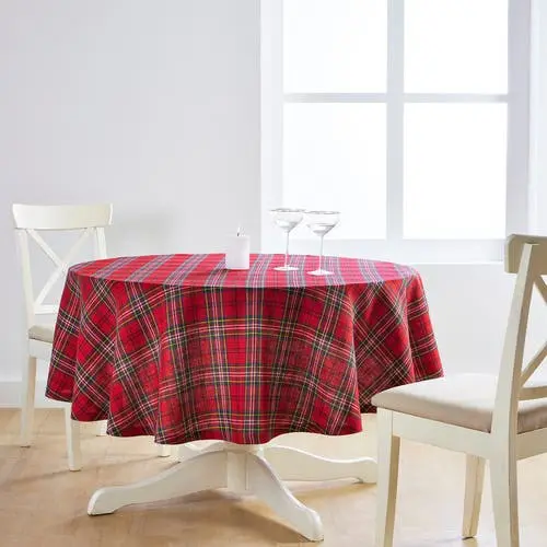 Solino Home Linen Round Tablecloth For Dining Table