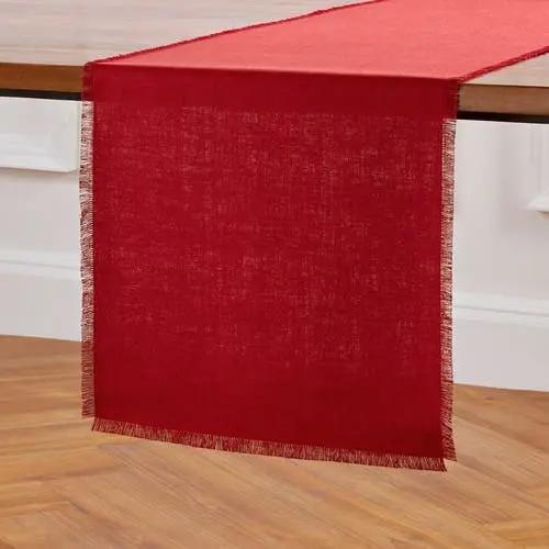 Solino Home Linen Table Runner For Dining Table - Cherry