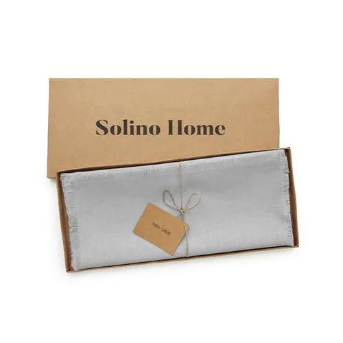Solino Home Linen Table Runnerfringe - Light Grey