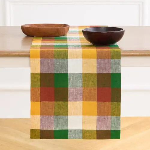 SOLINO HOME Linen Table Runnerbuffalo Check - Fall Check