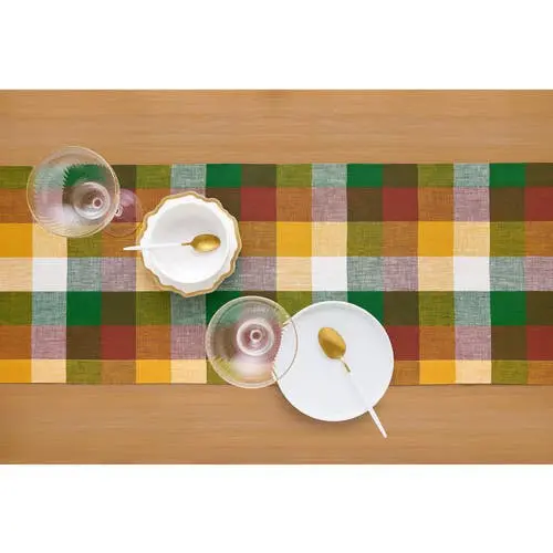 SOLINO HOME Linen Table Runnerbuffalo Check - Fall Check