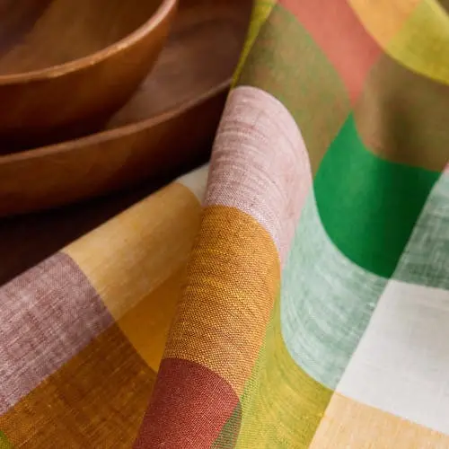Solino Home Linen Table Runner For Dining Table - Fall Check