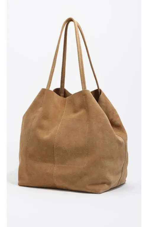 Bimba Y Lola Large Split Leather Shopper Bag - Natural