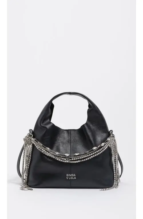 Bimba Y Lola Leather Crossbody Bag - Black
