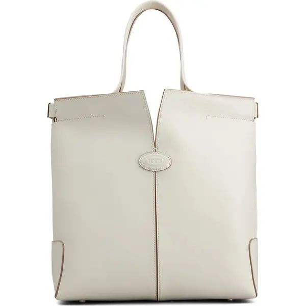 TOD'S Di Bag Folio Leather Shopper - Bianco Calce