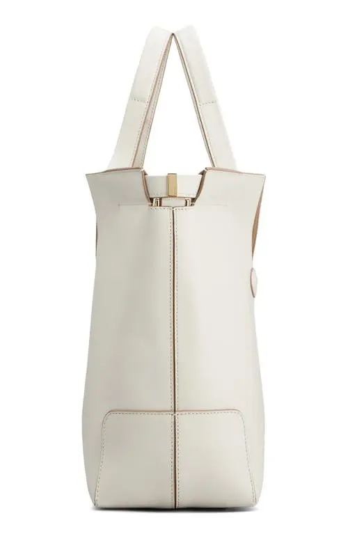 TOD'S Di Bag Folio Leather Shopper - Bianco Calce