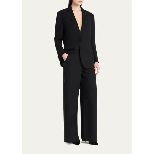 Giorgio Armani Beaded Silk Tuxedo Jacket