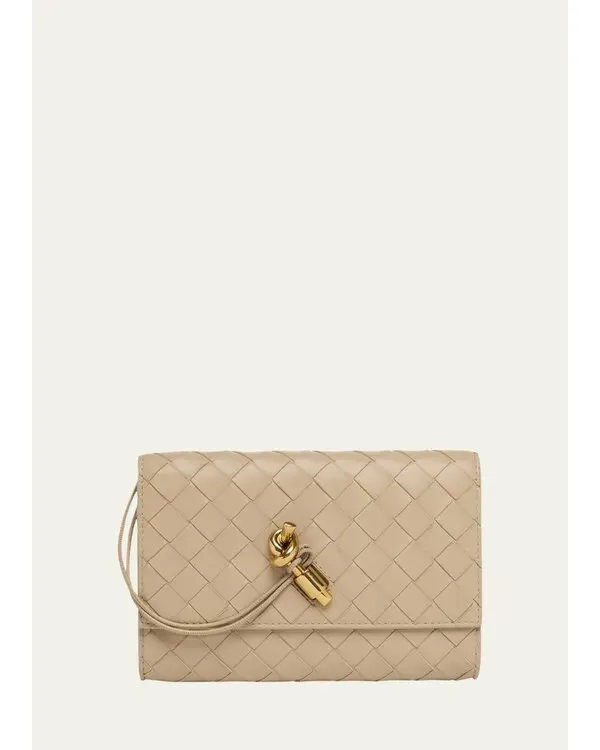 Bottega Veneta Andiamo Leather Pouch - Ecru