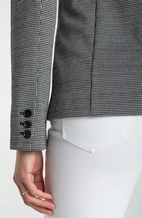 LIVERPOOL Checked One-button Blazer - B/w Mini Check