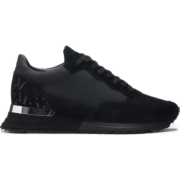 MALLET Popham Tumbled Leather Sneakers - Black