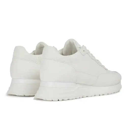 MALLET Popham Tumbled Leather Sneakers - Triple White