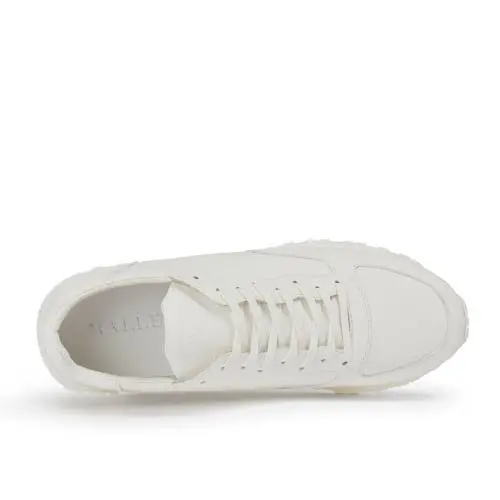 MALLET Popham Tumbled Leather Sneakers - Triple White