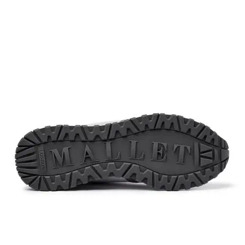 MALLET Popham Perforated Leather Sneakers - Grey