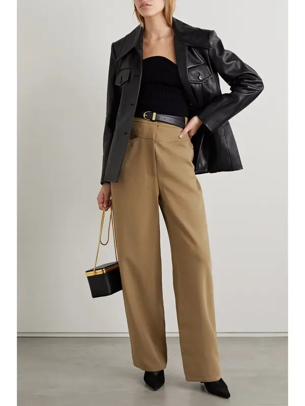 Khaite Preen Piqué Wide-leg Pants
