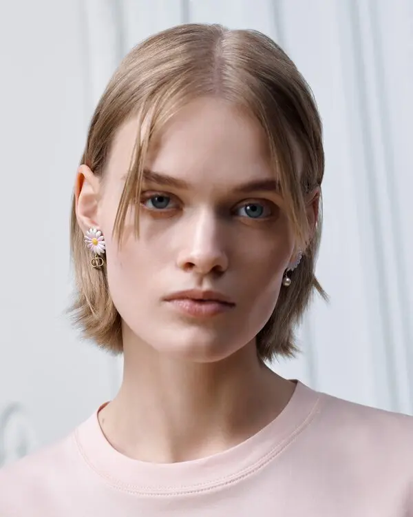 Dior Daisy Asymmetrical Earrings