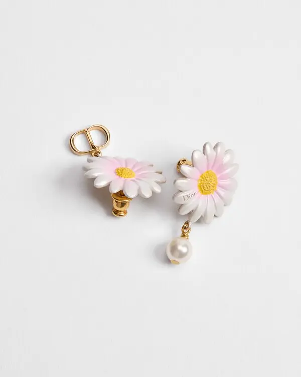 Dior Daisy Asymmetrical Earrings