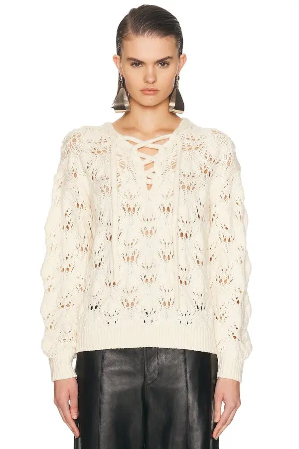 Isabel Marant Étoile Wendy Lace-up Knit Sweater - Ecru