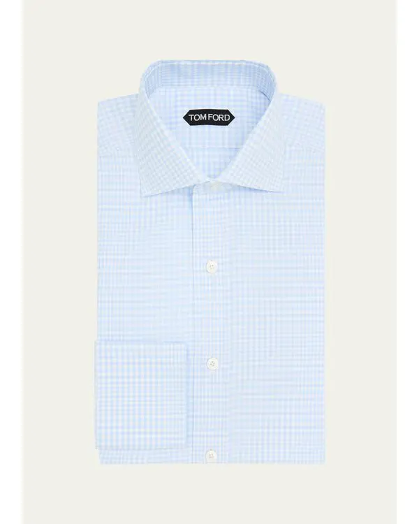 TOM FORD Gingham Check Cotton Dress Shirt