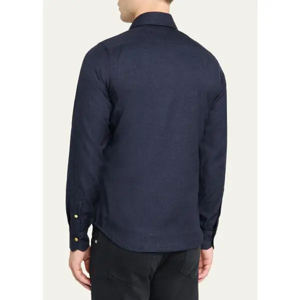 Kiton Cashmere Twill Double-pocket Button-down Shirt