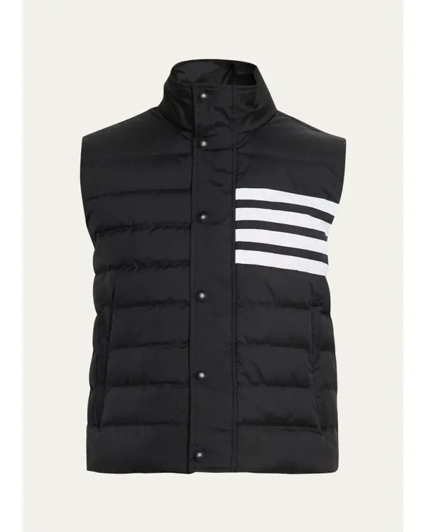 Thom Browne Shiny Ripstop 4-bar Down Vest