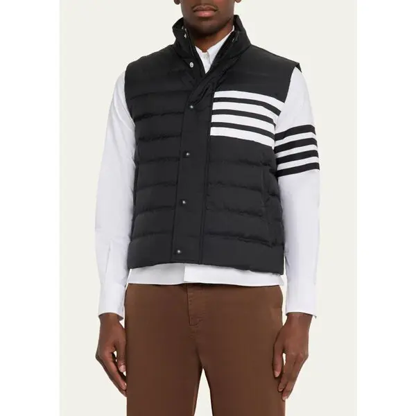 Thom Browne Shiny Ripstop 4-bar Down Vest