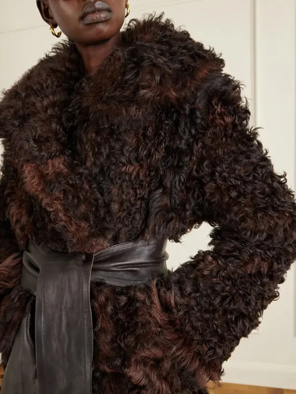Nour Hammour Noa Belted Shearling Coat