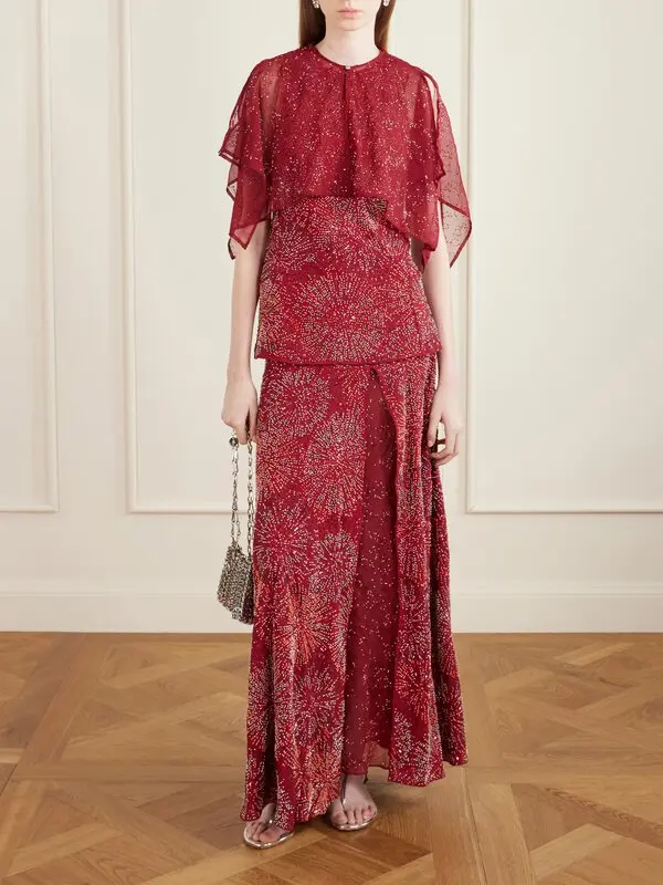 Rabanne Bead-embellished Blouse - Red