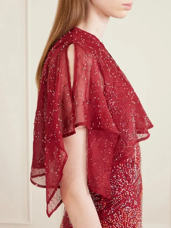 Rabanne Bead-embellished Blouse - Red