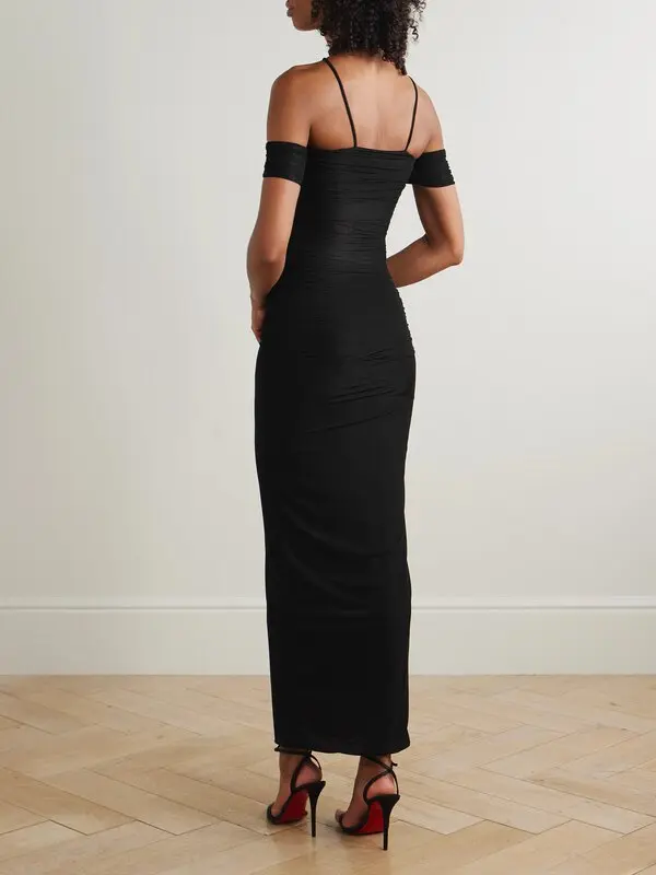 MAYGEL CORONEL Abisso Appliquéd Maxi Dress - Black