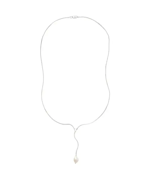 LOREN STEWART Remier Pearl Y Necklace - Silver