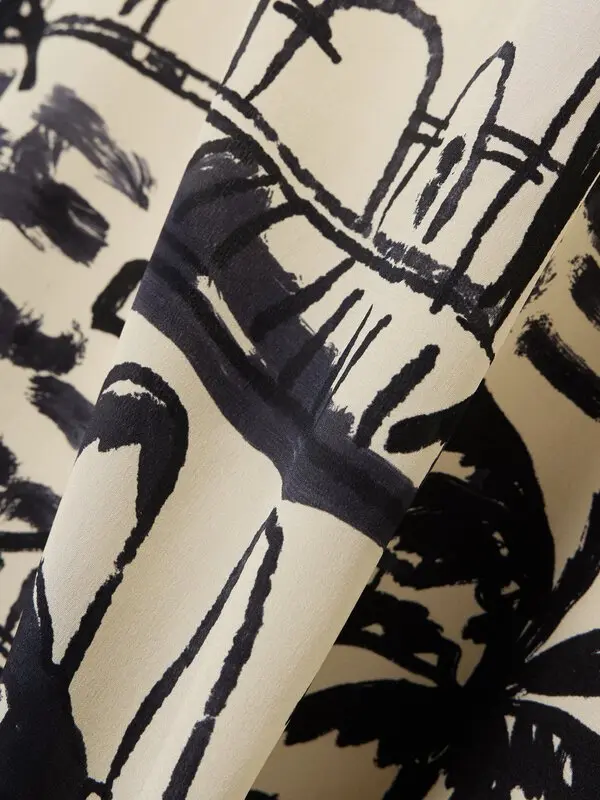 Johanna Ortiz Interdimensional Cutout Printed Silk Midi Dress