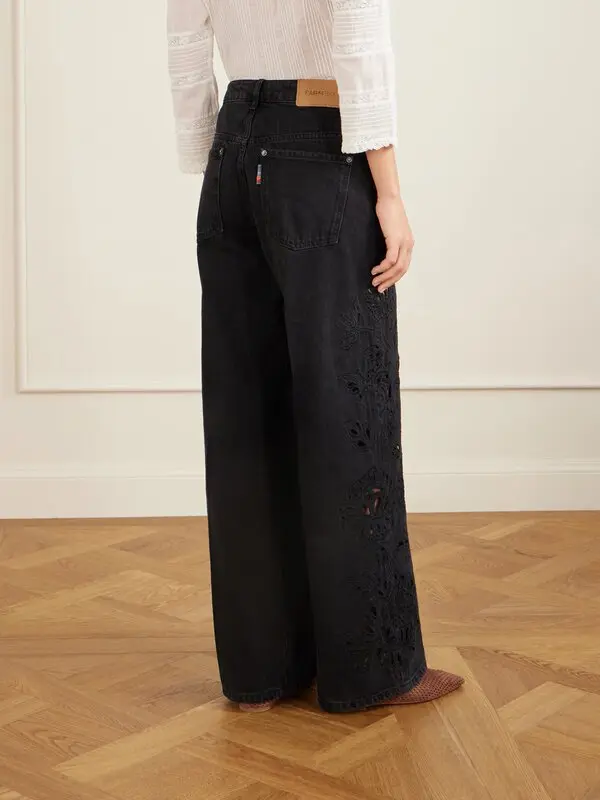 Farm Rio Richelieu High-rise Wide-leg Jeans