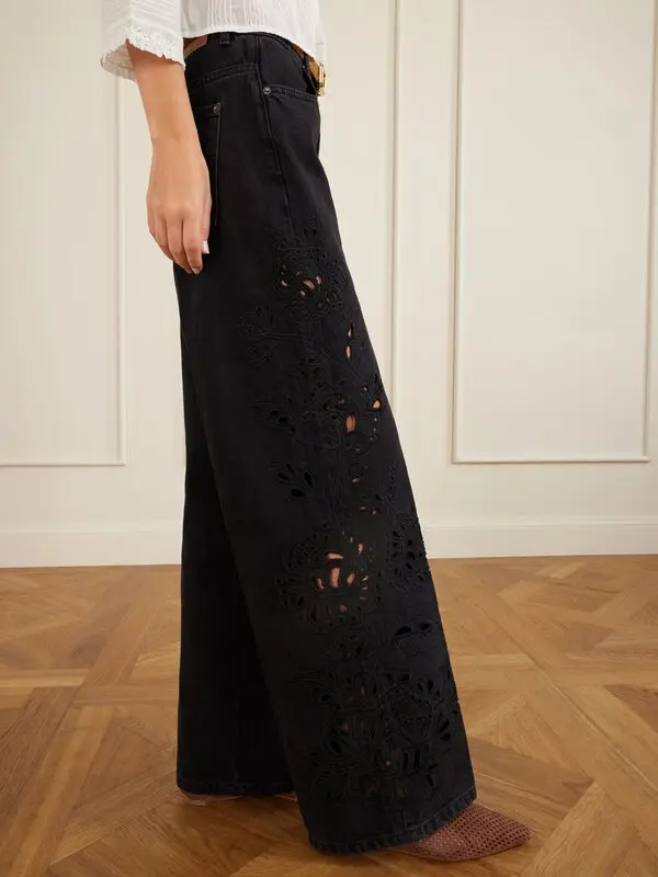 Farm Rio Richelieu High-rise Wide-leg Jeans