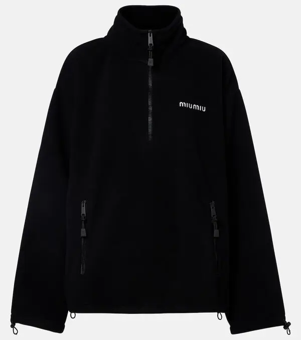 Miu Miu Logo Fleece Half-zip Sweatshirt