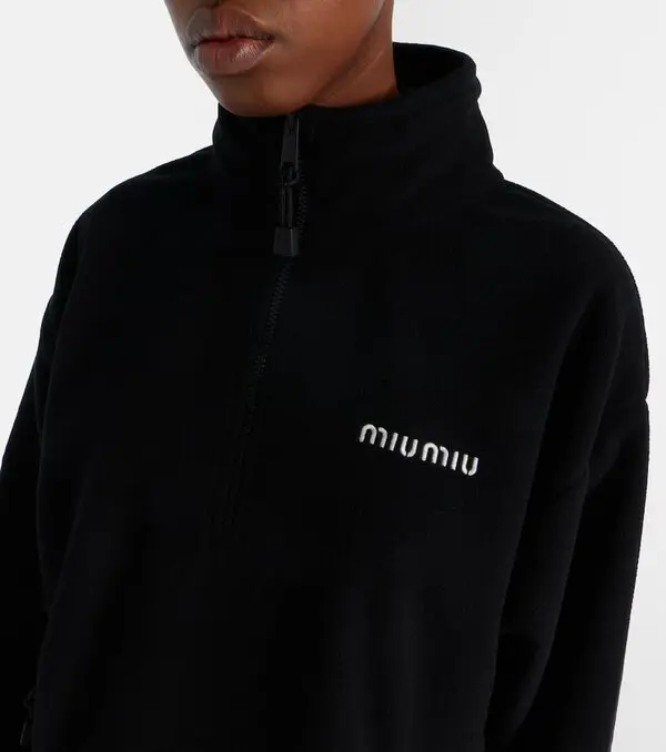 Miu Miu Logo Fleece Half-zip Sweatshirt