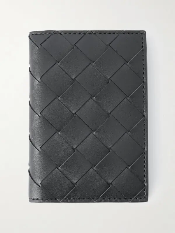 Bottega Veneta Intrecciato Leather Bifold Cardholder - Black
