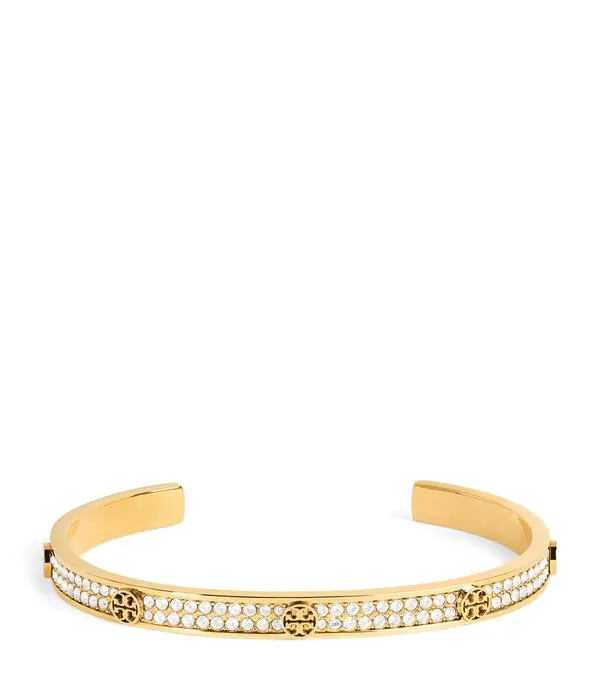 Tory Burch Icon Pavé Cuff Bracelet - Gold