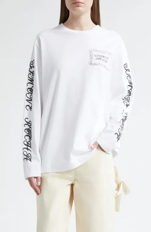 Simone Rocha Pillowcase Logo Print Long-sleeve T-shirt - White/black