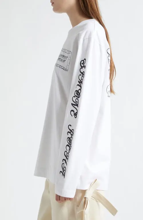 Simone Rocha Pillowcase Logo Print Long-sleeve T-shirt - White/black