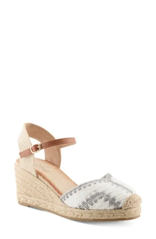 SPRING STEP SHOES Adrina Espadrille Wedge - White Multi