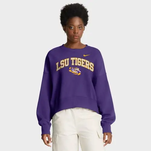 Nike Lsu Tigers Oversized Phoenix Arch Pullover Sweatshirt - Purple