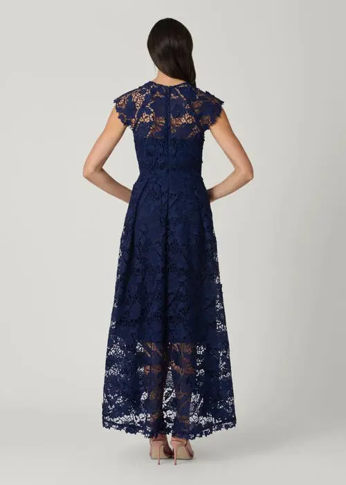 chinese dress ladies Light Blue Strapless High Low Prom Dress, Blue Lace Layered Formal Eve