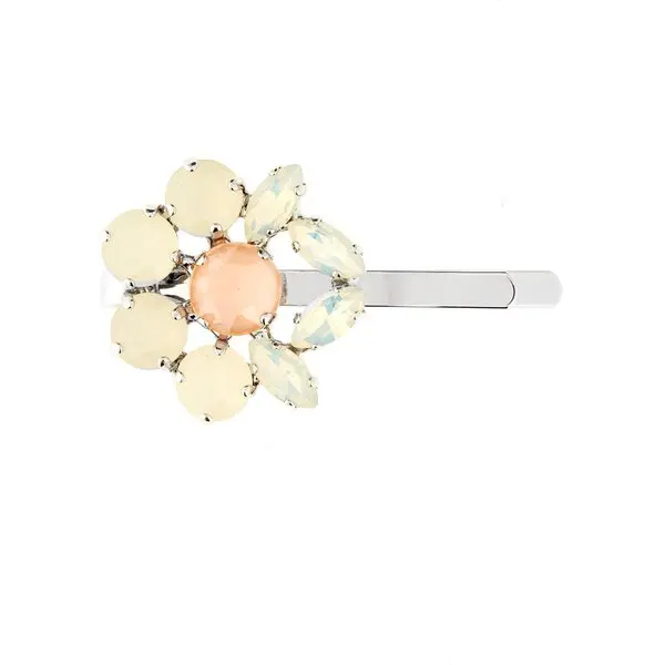 Simone Rocha Mini Heartbloom Hair Clip - Sand Opal/clementine/pearl