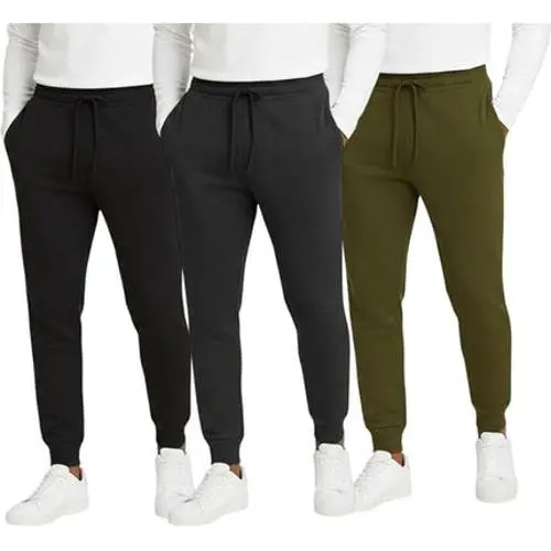 BENBEN 3 Pack Ultra Soft Fleece Joggers Sweatpants - Black/charcoal/gree