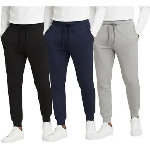 BENBEN 3 Pack Ultra Soft Fleece Joggers Sweatpants - Black/navy/grey