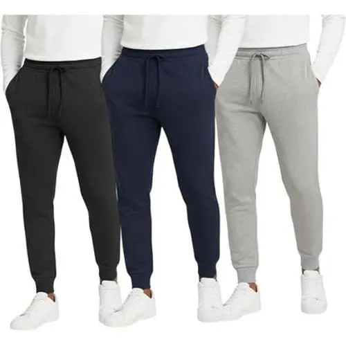 BENBEN 3 Pack Ultra Soft Fleece Joggers Sweatpants - Grey/navy/charcoal