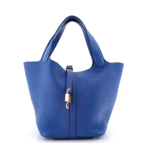 Hermès Picotin Lock Bag Clemence Mm - Blue