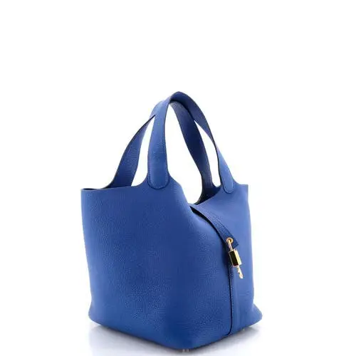 Hermès Picotin Lock Bag Clemence Mm - Blue