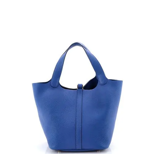 Hermès Picotin Lock Bag Clemence Mm - Blue